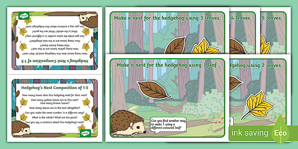 👉 Hedgehog's Nest Composition of 1-5 Activity | Twinkl