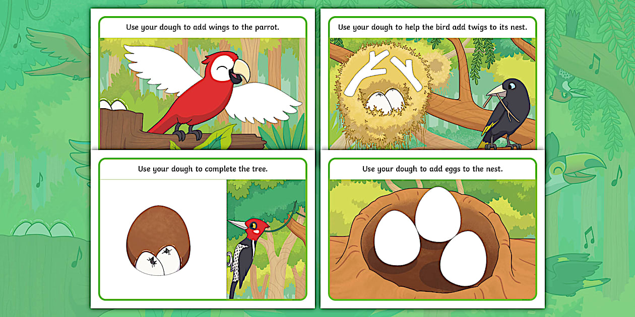 Birds, Eggs and Nests Modelling Dough Mats (Teacher-Made)