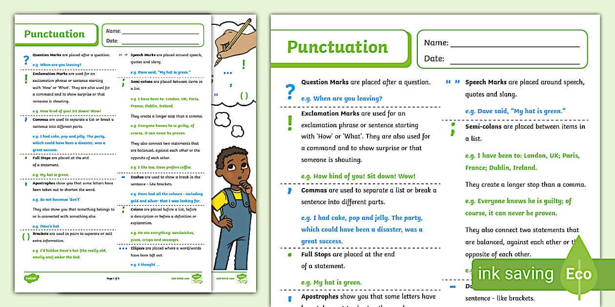 Punctuation Worksheet (teacher made) - Twinkl