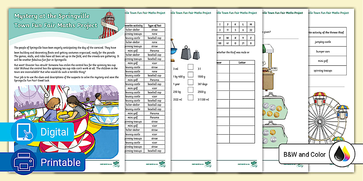 Springville Town Fun Fair | Maths Mystery Project - Twinkl