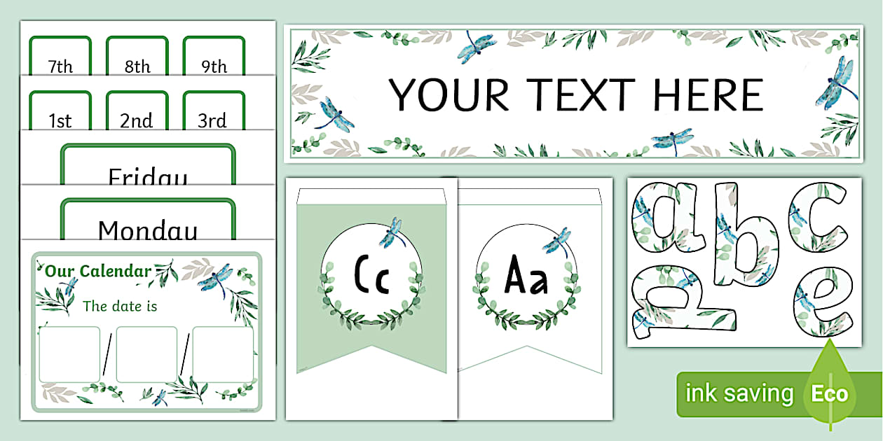 Editable Dragonfly Themed Display Pack - Twinkl