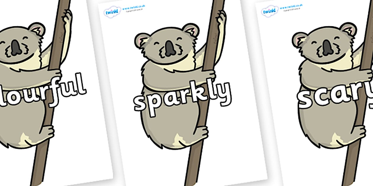 Cursive Wow Words on Koalas (teacher made) - Twinkl