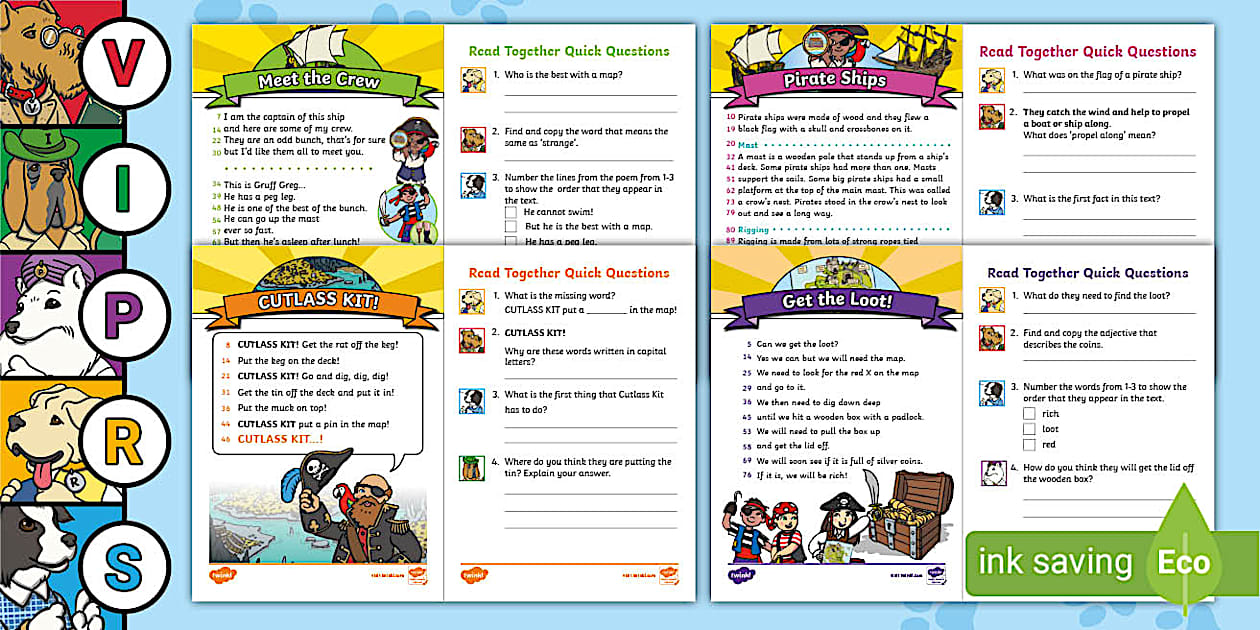 Phonetically-Decodable 60-Second Reads: Pirates (Phases 2-5) Activity Pack