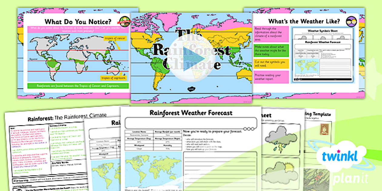 Geography: Rainforests: The Rainforest Climate Year 3 Lesson Pack 2