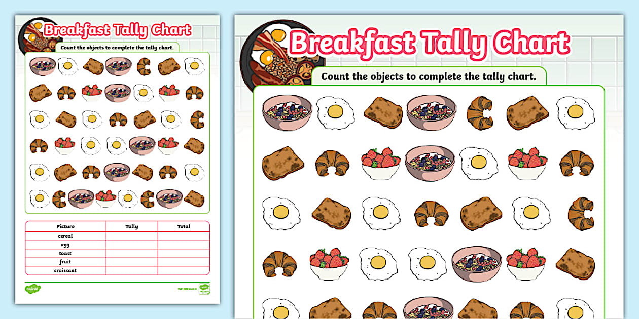 👉 Breakfast-Themed Count and Tally Worksheet - Twinkl