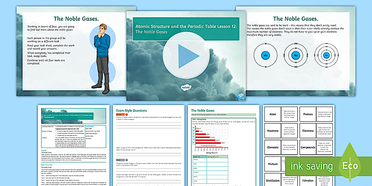 AQA GCSE Atomic Structure and the Periodic Table Lesson 12: The Noble Gases