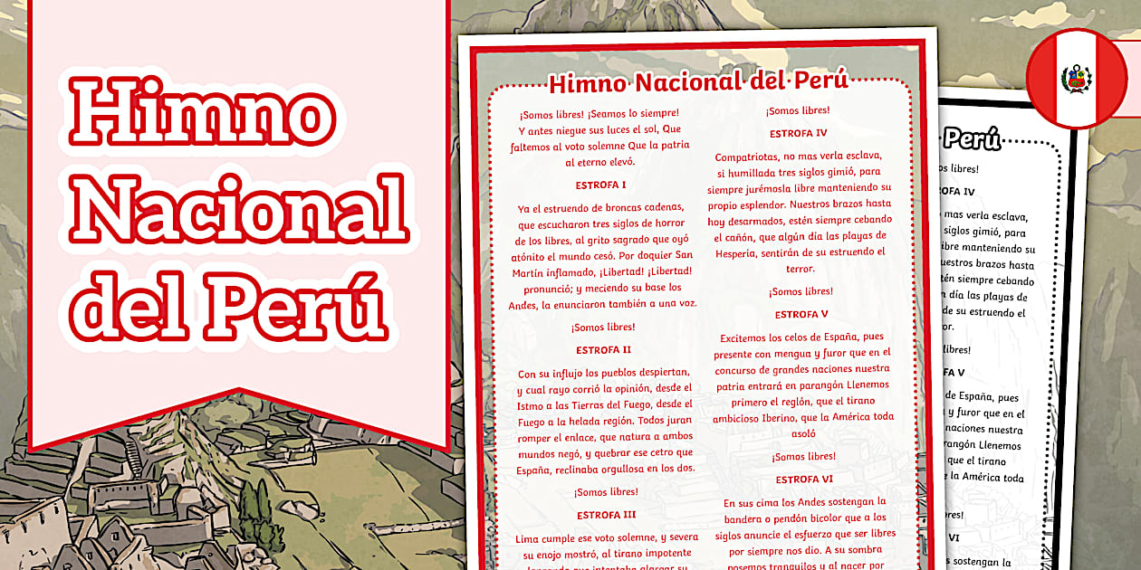 Himno Nacional del Perú para imprimir | Twinkl