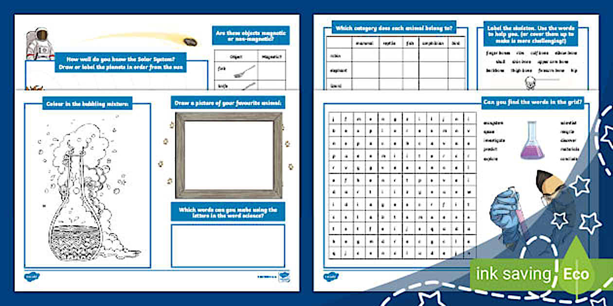 Science-Themed Activity Placemat (teacher made) - Twinkl