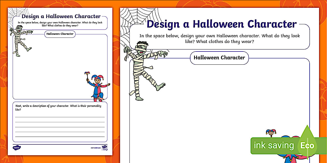 Design a Halloween Character Activity Sheet, Halloween