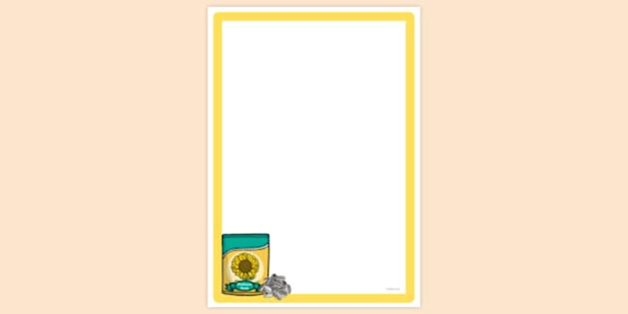 Simple Blank Sunflower Seeds Page Border | Twinkl - Twinkl