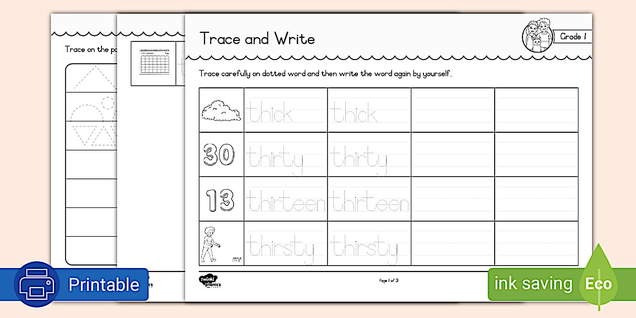 Grade 1 Trace and Write th- pg2 (creat de profesori)