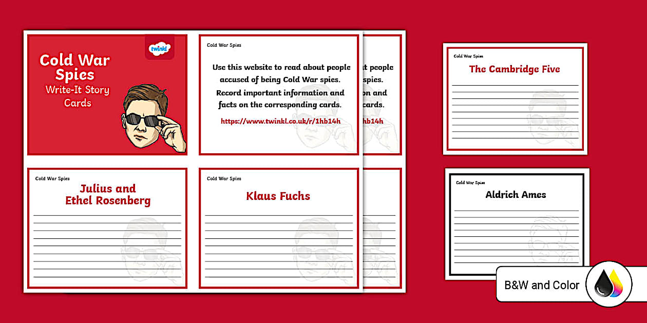 Eighth Grade Cold War Spies Write-It Story Cards - Twinkl