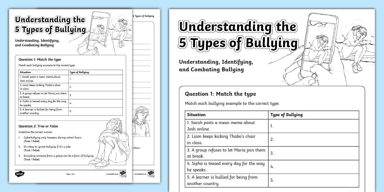 Understanding the 5 Types of Bullying - Twinkl
