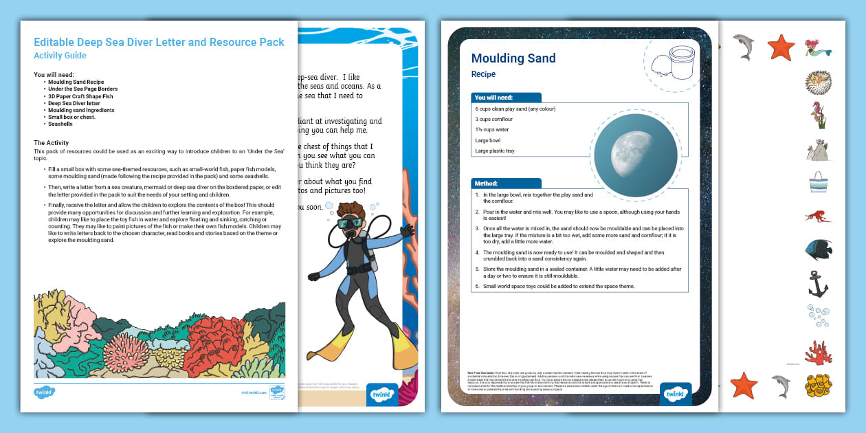 Editable Deep-Sea Diver Letter Resource Pack