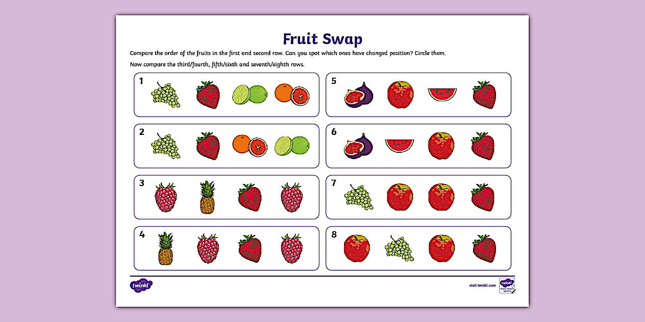 Language Skills: Fruit Swap Foundation Stage (teacher made)