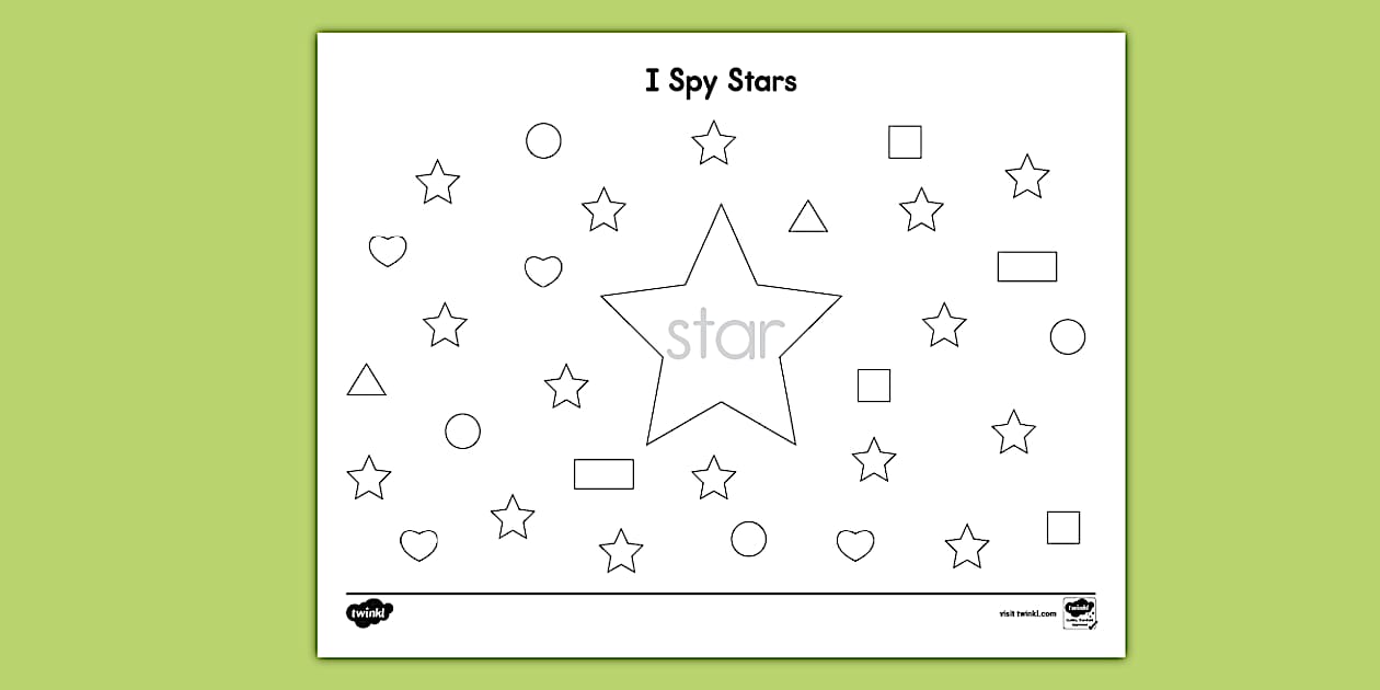 I Spy Stars Worksheet (Teacher-Made) - Twinkl