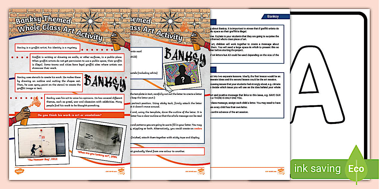 KS2 Banksy-Themed Whole Class Art Activity (teacher made)