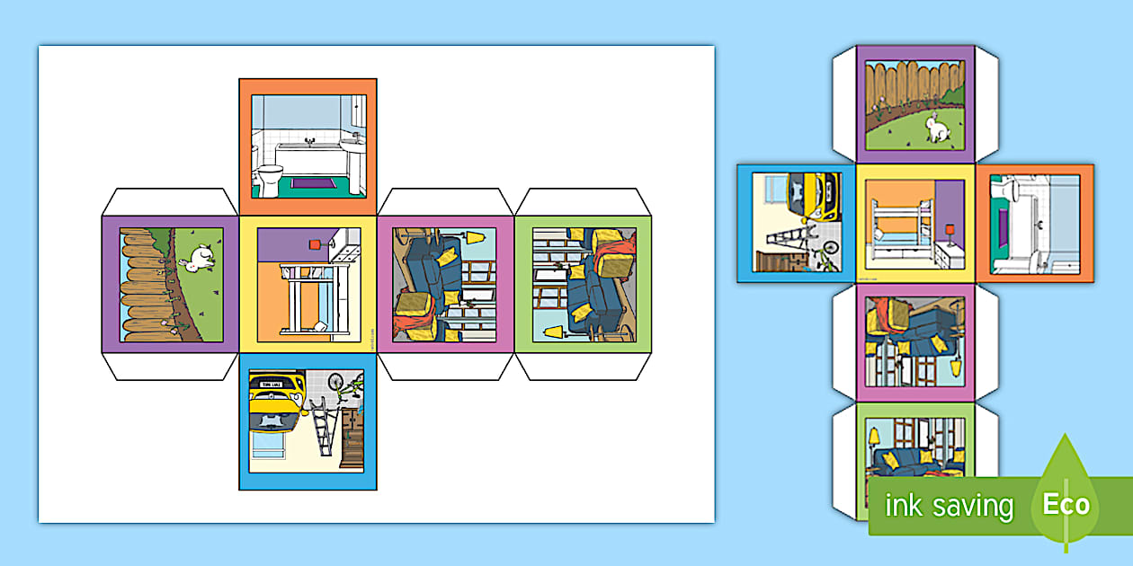 A1 Dado: Las partes de la casa - Inglés - Twinkl