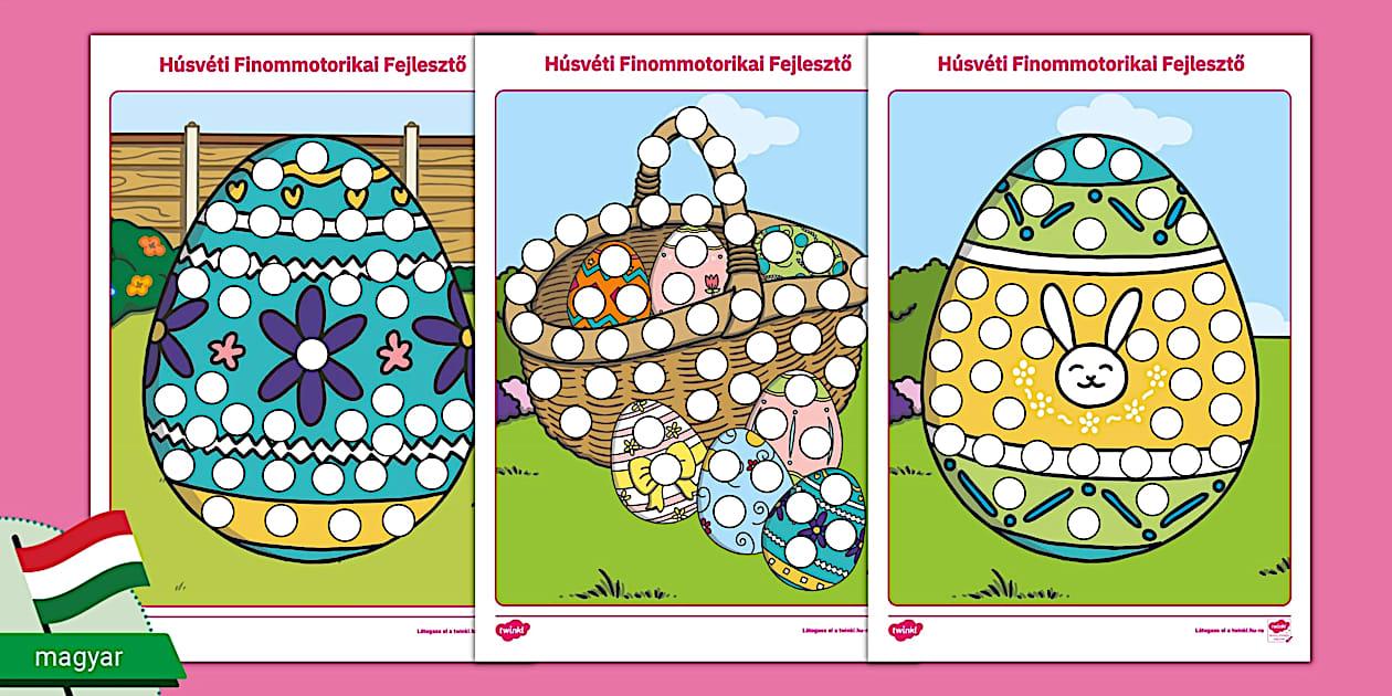 Húsvéti Finommotorikai Fejlesztők - Színes Anyag Gyerekeknek