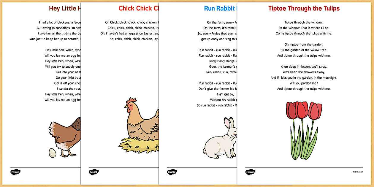 Black and White Pancake Day Song Words (teacher made)
