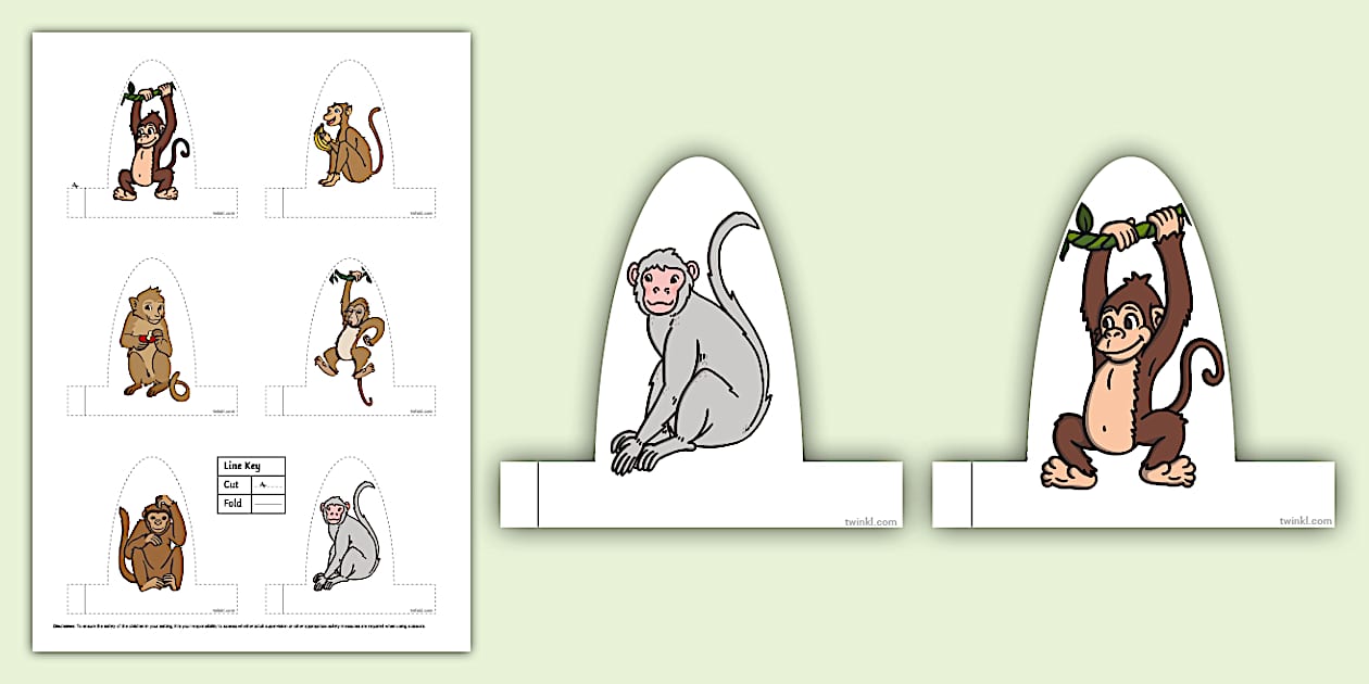 Monkey Finger Puppets (teacher made) - Twinkl