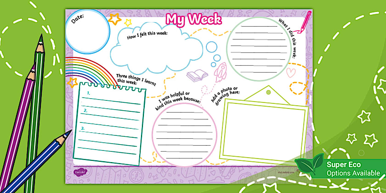 My Week Reflection Activity (teacher made) - Twinkl