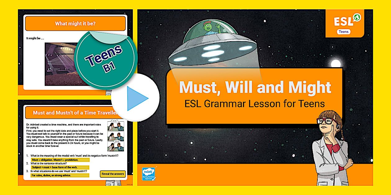 ESL Must Will Might Grammar Lesson [Teens, A2-B1] - Twinkl