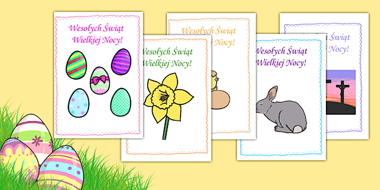 Black and White Easter Card Templates Polish (teacher made)