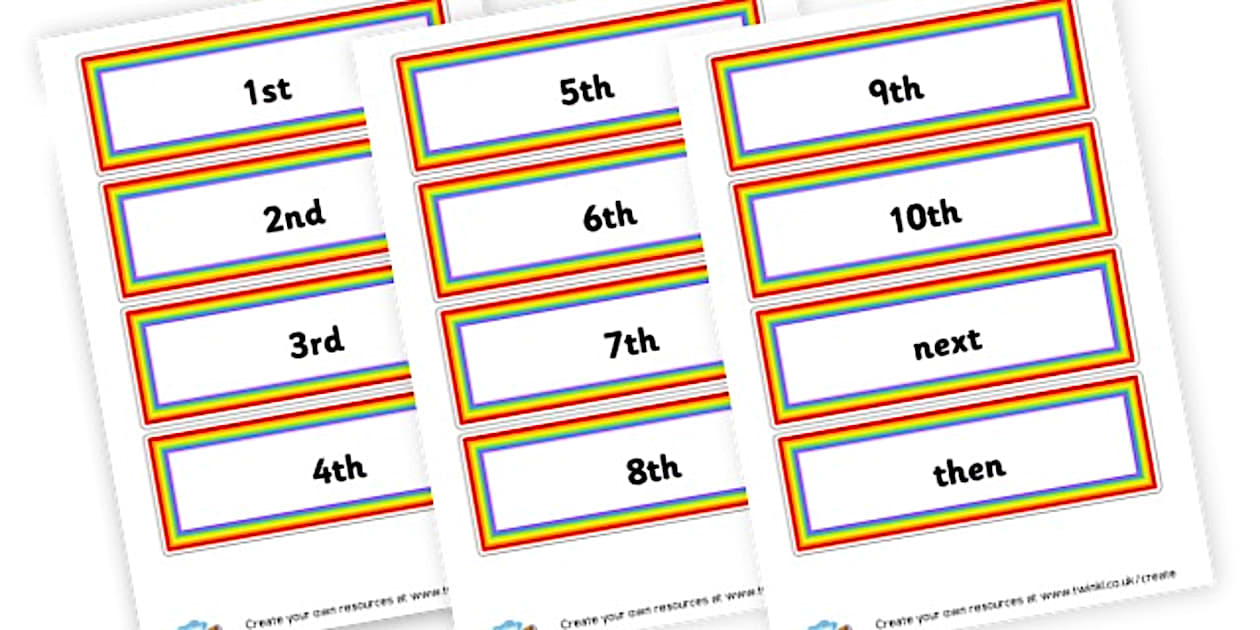 Ordinal Numbers Cards (teacher made) - Twinkl
