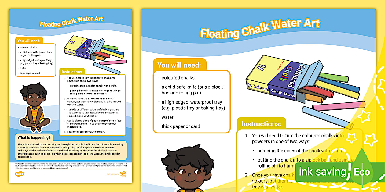 Floating Chalk Water Art (teacher made) - Twinkl
