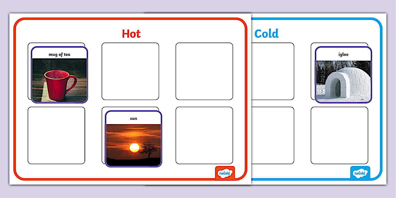 Hot and Cold Photo Sorting Activity - Twinkl - KS1 - Twinkl