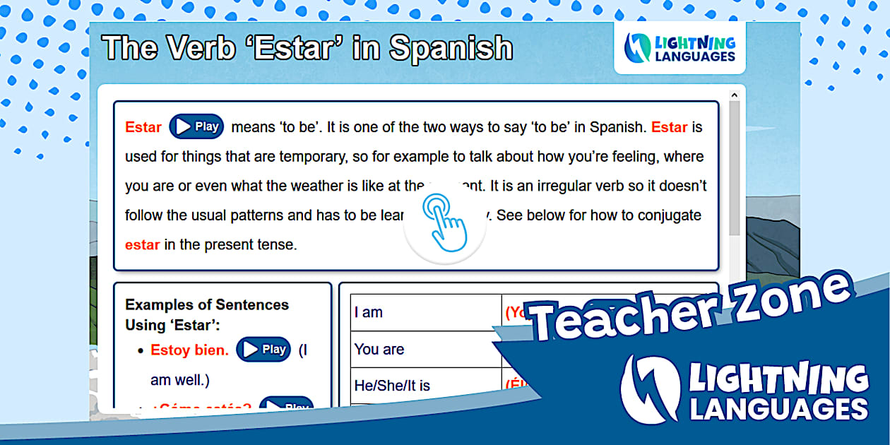 👉 Lightning Languages | Spanish | Go Guide | The Verb 'Estar'