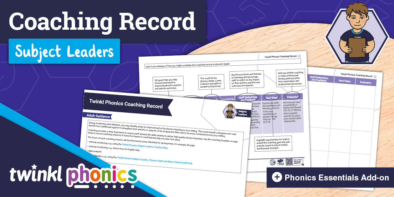 Twinkl Phonics Subject Leaders: Coaching Record