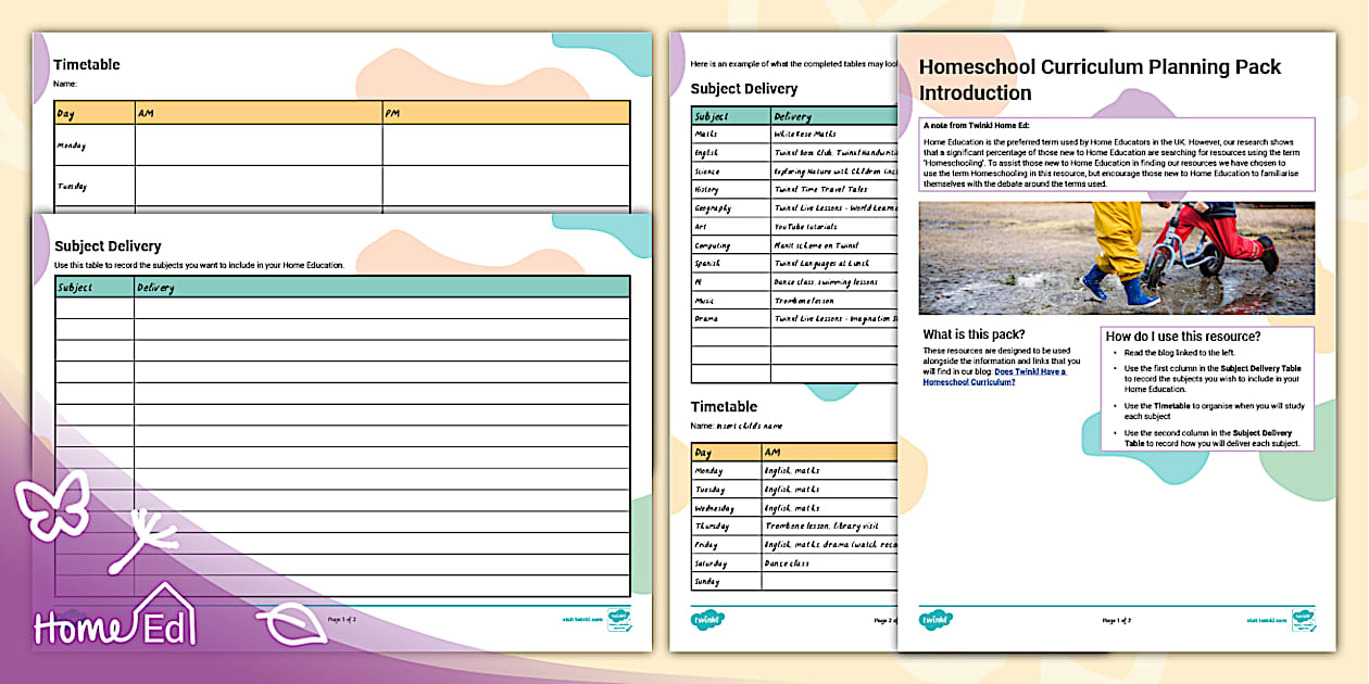 Homeschool Curriculum Planning Pack (Teacher-Made) - Twinkl