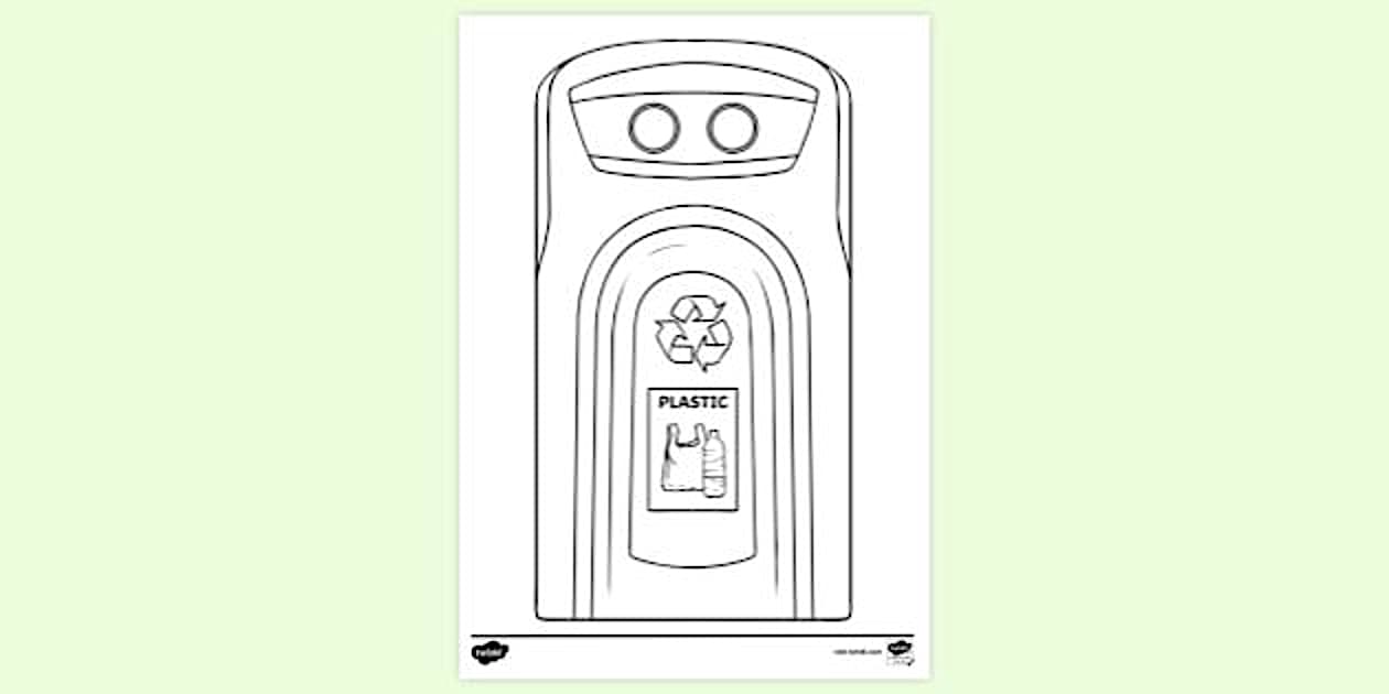 Recycling Bin Plastic Colouring Sheet | Colouring Sheets