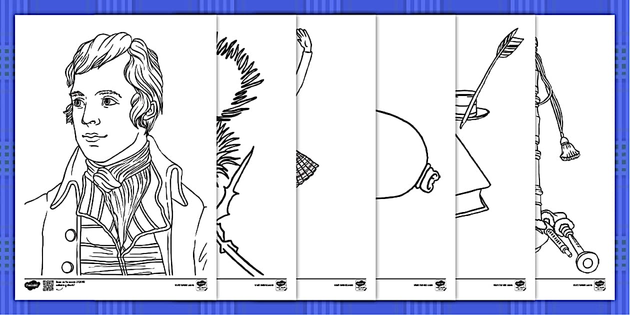 Burns Night Colouring Pages (teacher made) - Twinkl