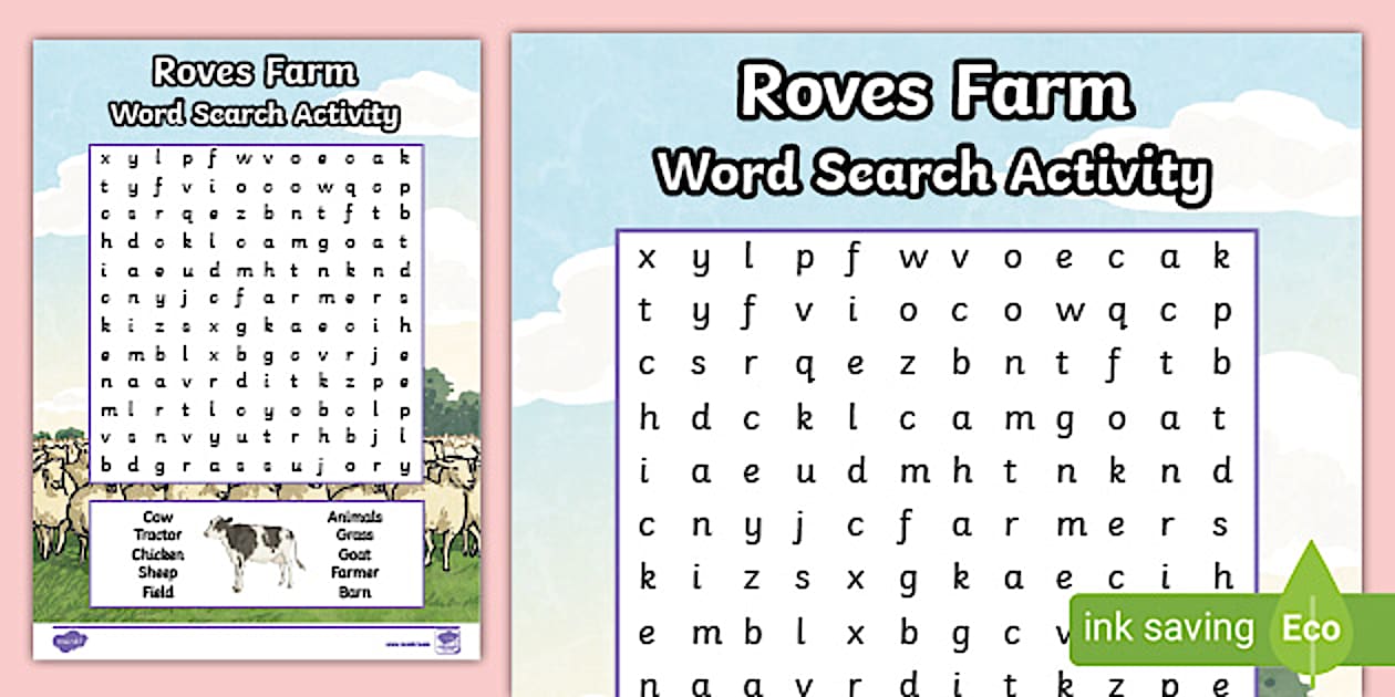 Roves Farm Word Search Activity - Literacy Resource - Twinkl