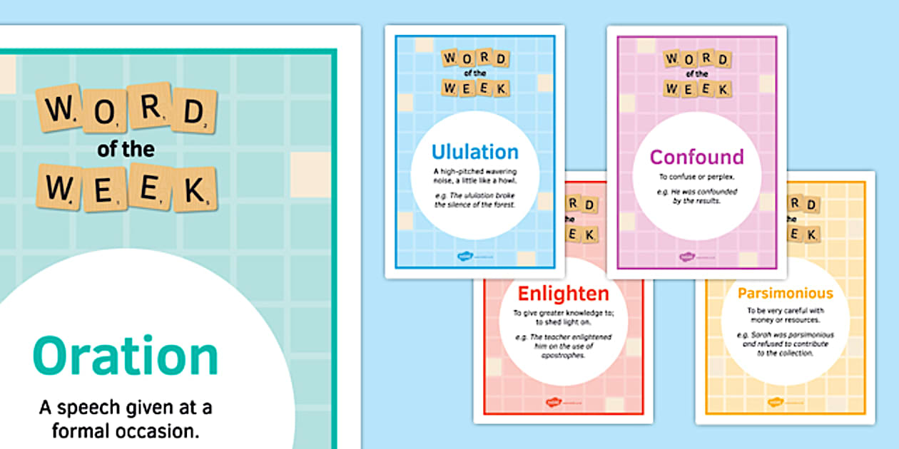 Word of the Week Display Posters (teacher made) - Twinkl