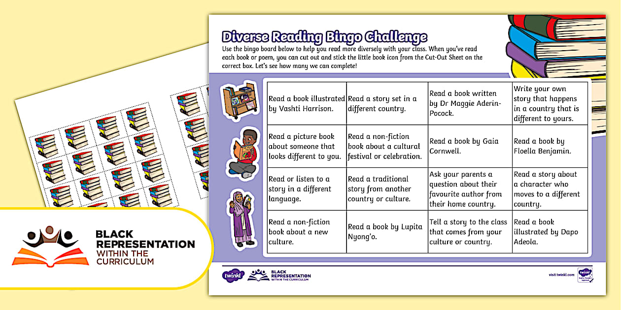 Kindergarten/KS1 Whole-Class Diverse Reading Bingo Challenge
