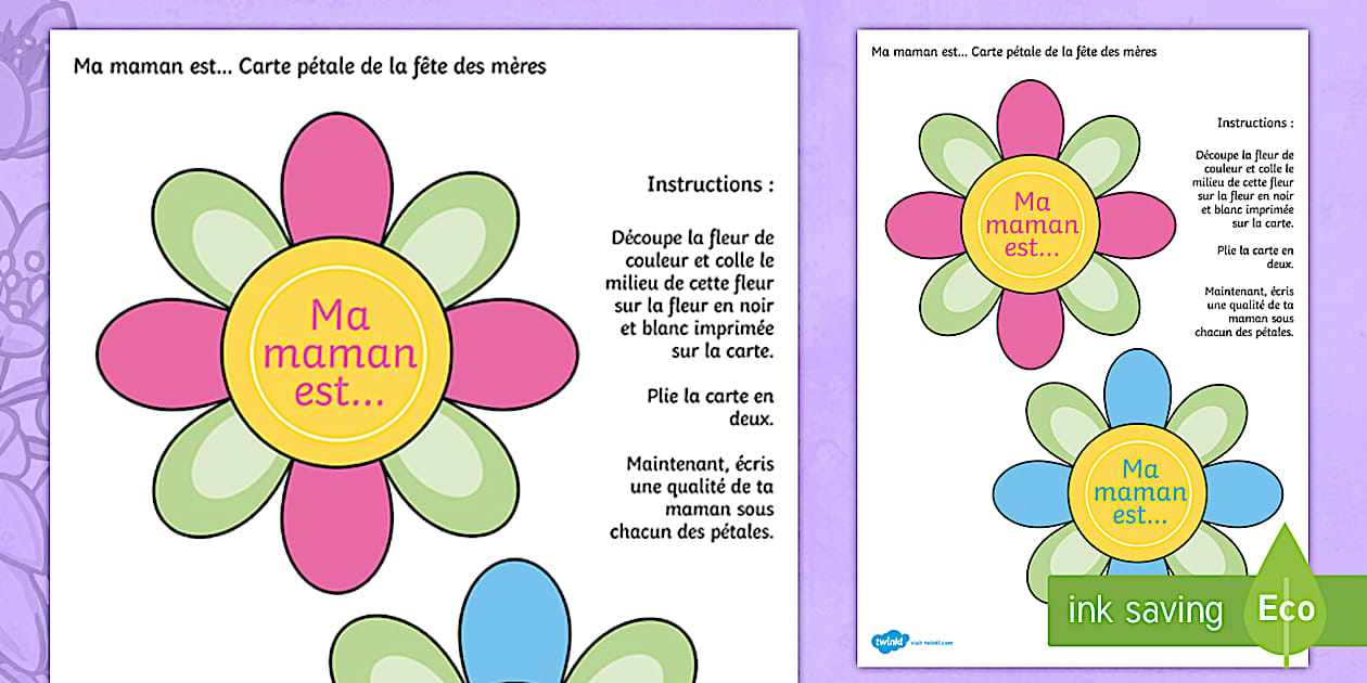 Carte pétale de la fête des mères (teacher made) - Twinkl