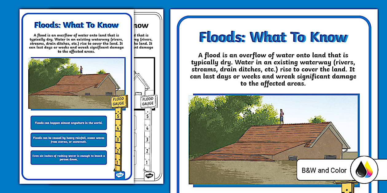 Floods Informational Poster for 3rd-5th Grade