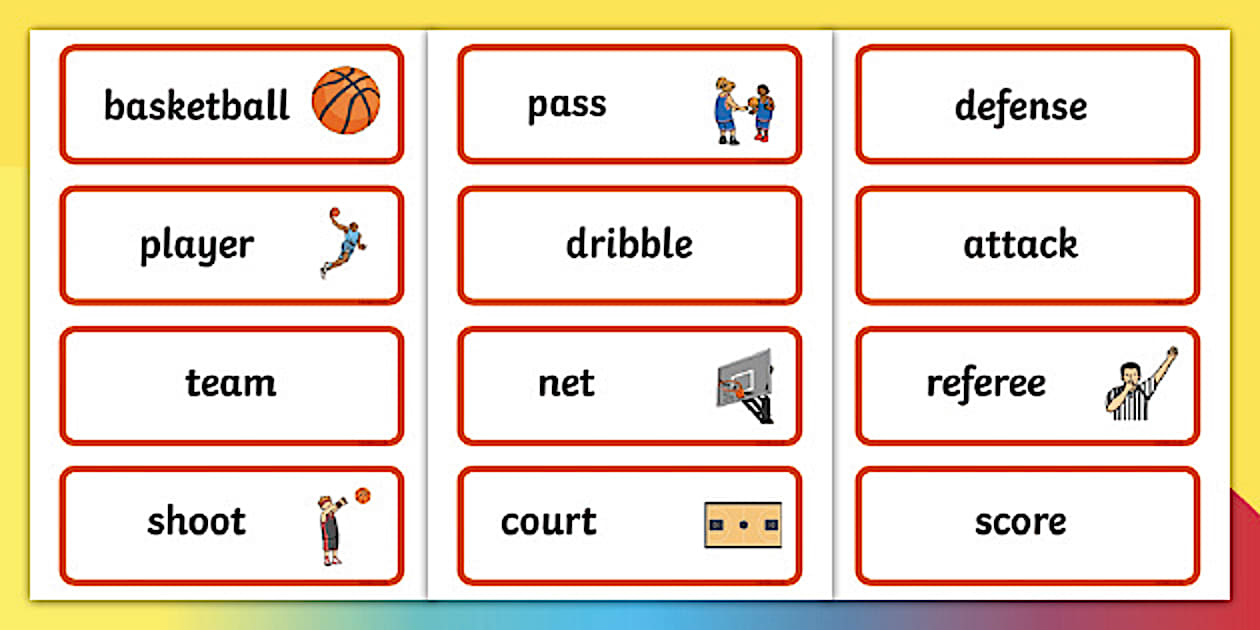 Editable Basketball Word Cards (professor feito) - Twinkl