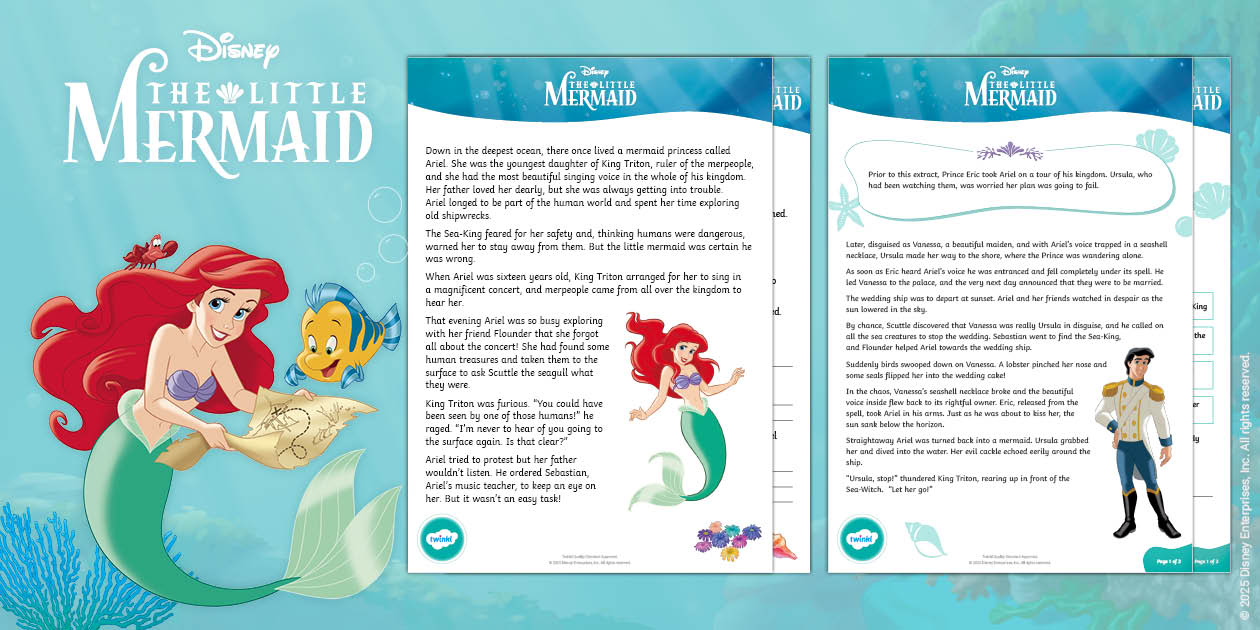 The Little Mermaid: Reading Comprehension Pack