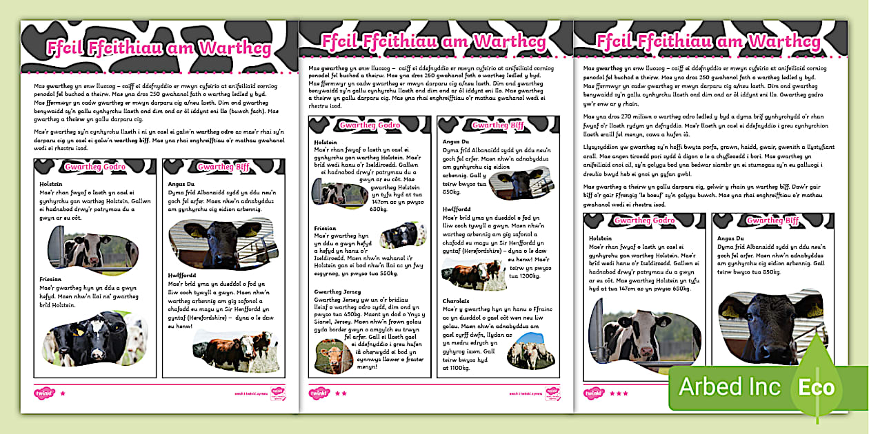 Ffeil Ffeithiau Gwahaniaethol am Wartheg