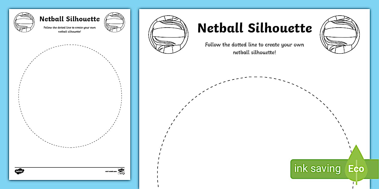 Netball Silhouette Drawing Activity (teacher made) - Twinkl