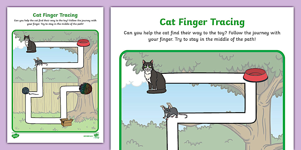 Cat Finger Tracing Activity (teacher made) - Twinkl