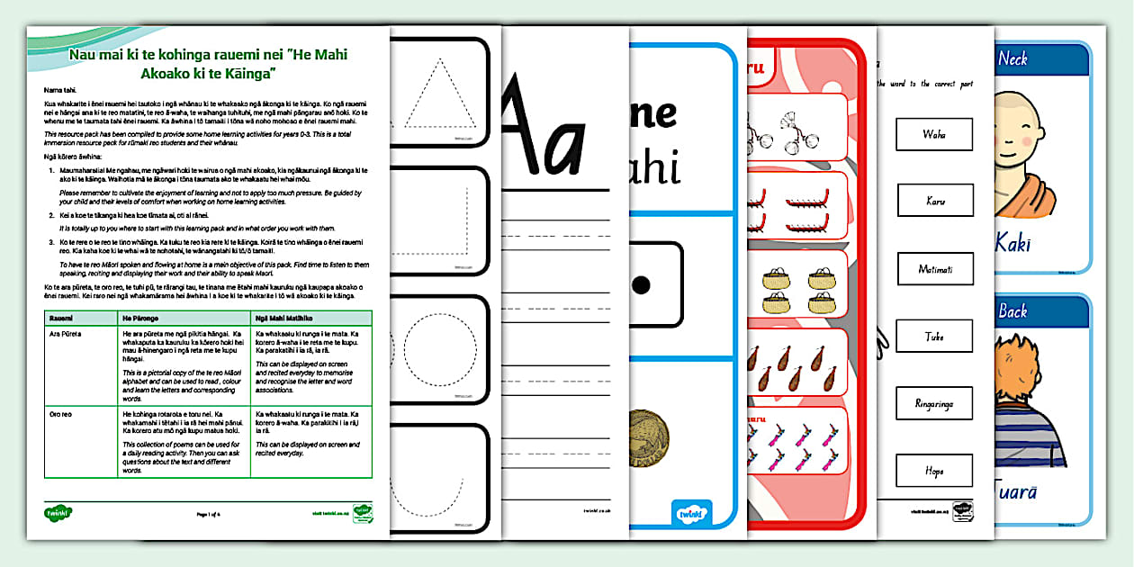 Akoako ki te kainga - Home learning pack 0-3 te reo Māori.