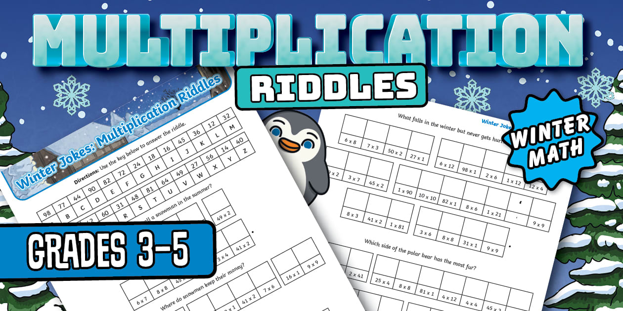 Winter Jokes: Multiplication Riddles for 3rd-5th Grade