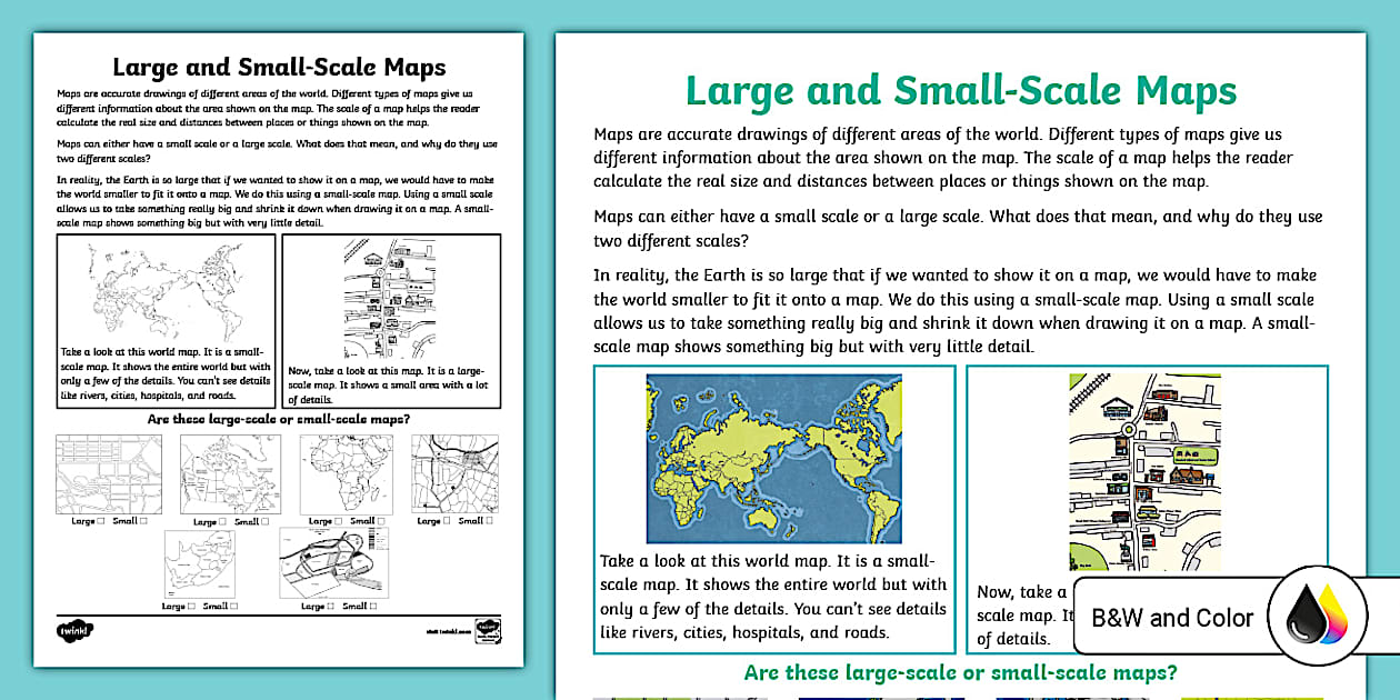 Map Scales Worksheet for 3rd-5th Grade (teacher made)