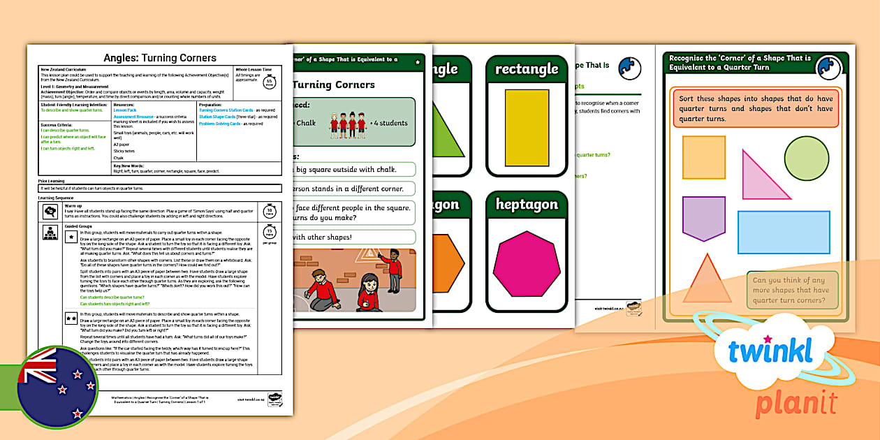 Level 1: Recognise the 'Corner' of a Shape is a Quarter Turn